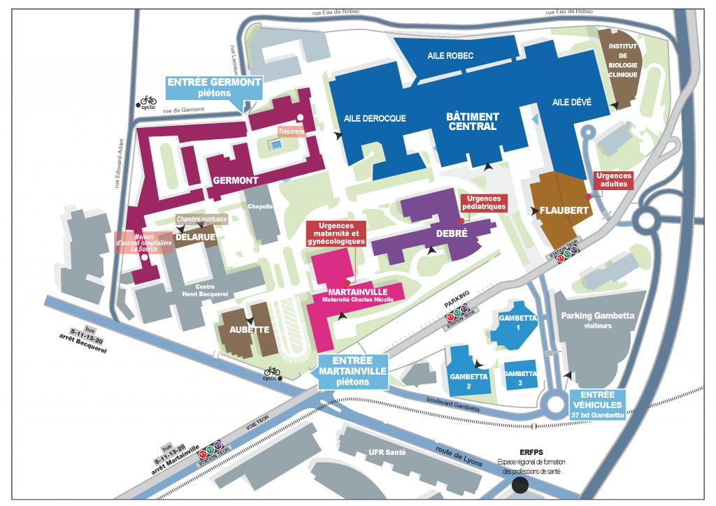 Se rendre à l’hôpital Charles-Nicolle